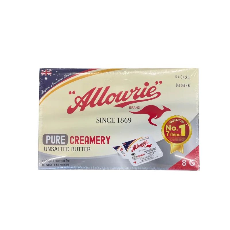 Allowrie Unsalted Butter 1 Box (8g X 100 Cups) | Convenient Butter 